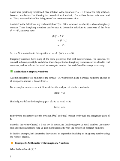 Introduction To Complex Numbers Examples Solutions Videos