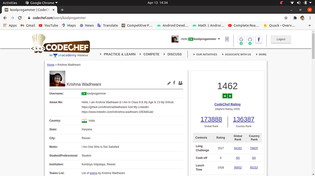 Codechef Logo Missing From Profile Section General CodeChef Discuss