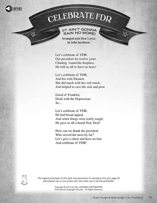 Super Songs & Sing-Alongs: Us Presidents Sheet Music by John Jacobson ...