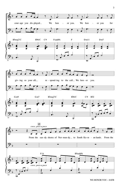 We Honor You Sheet Music by Roger Emerson (SKU: 00155402) - Stanton's ...