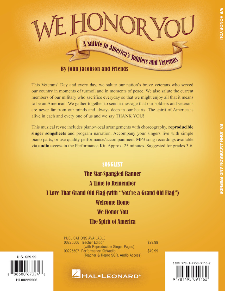We Honor You Sheet Music by John Jacobson (SKU: 00225506) - Stanton's ...