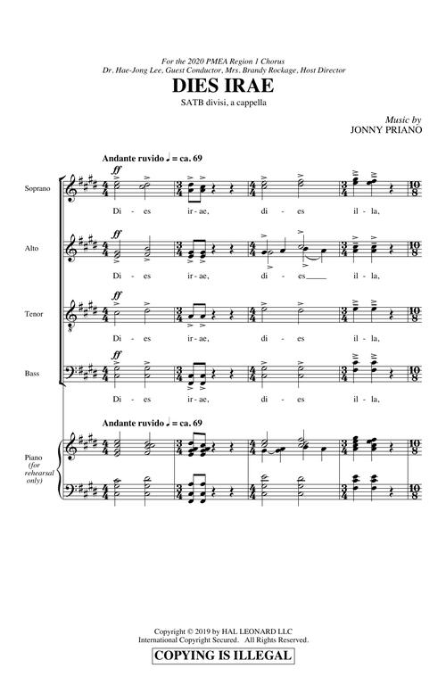 Dies Irae Sheet Music by Jonny Priano (SKU: 00320039) - Stanton's Sheet ...