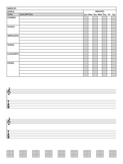 Guitar Practice Planner Sheet Music (SKU: 00697401) - Stanton's Sheet Music