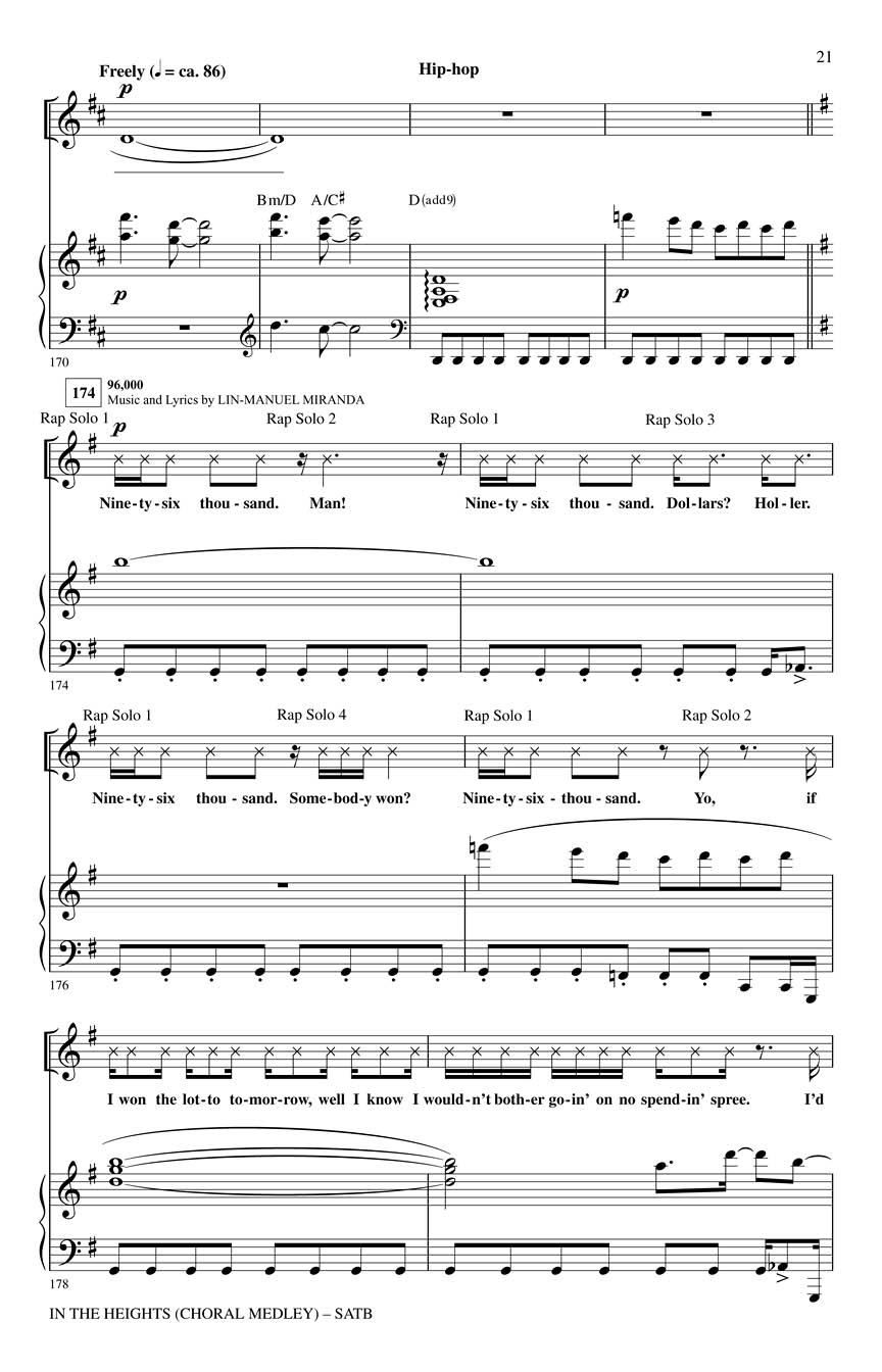 In The Heights (Choral Medley) Sheet Music by Lin-Manuel Miranda (SKU ...