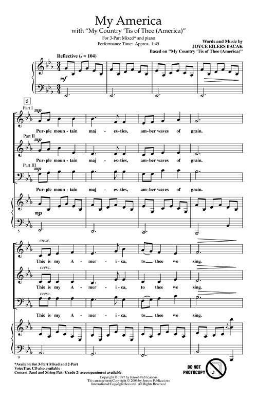 My America (with My Country 'Tis of Thee) Sheet Music by Paul Murtha ...