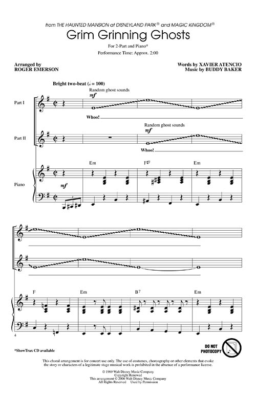 Grim Grinning Ghosts Sheet Music by Atencio/Baker (SKU: 08745166 ...