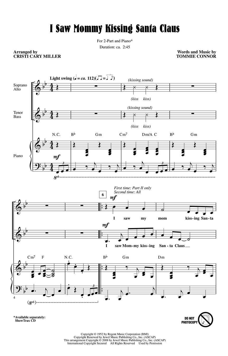 I Saw Mommy Kissing Santa Claus Sheet Music by Cristi Cary Miller (SKU ...