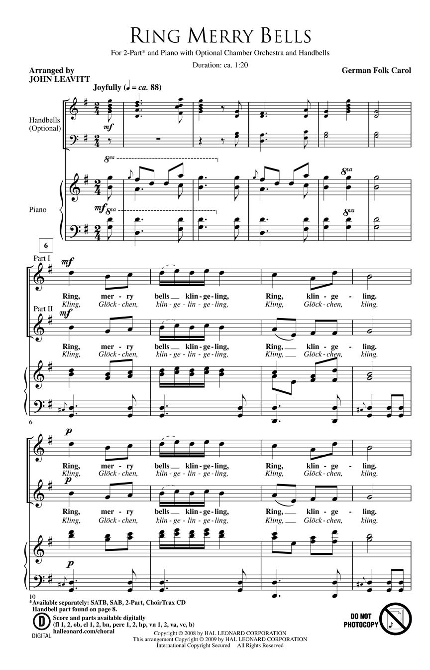 Ring Merry Bells Sheet Music by John Leavitt (SKU: 08749642) - Stanton ...