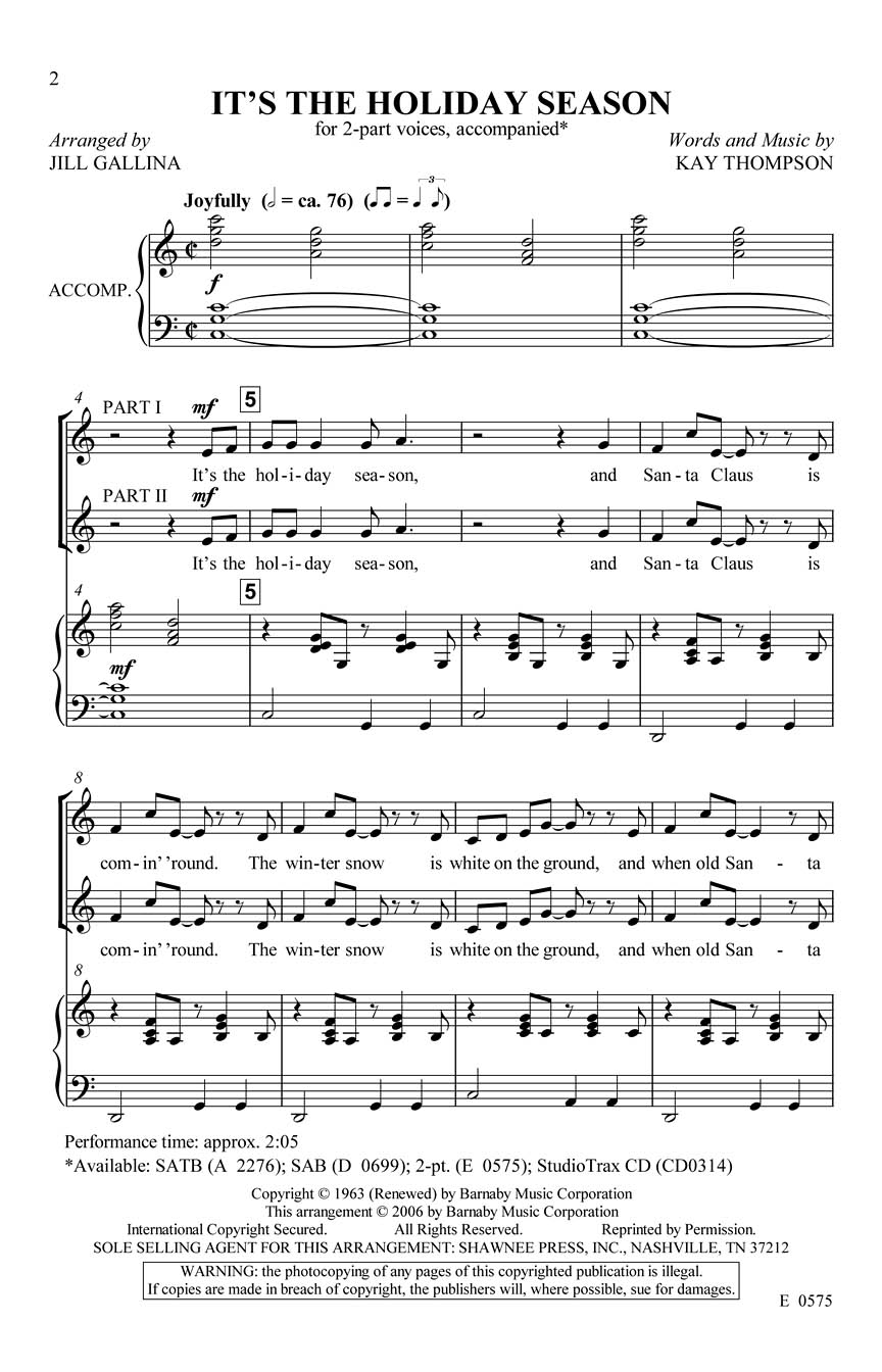 It's The Holiday Season Sheet Music by Jill Gallina (SKU: 35011187 ...