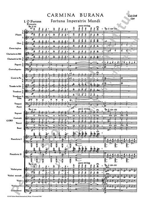 Carmina Burana-Score-Full (Orch) Sheet Music by C Orff (SKU: 49008056) - Stanton's Sheet Music