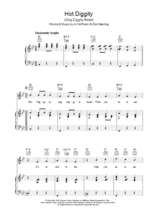 Hot Diggity Dog Ziggity Boom Sheet Music Direct