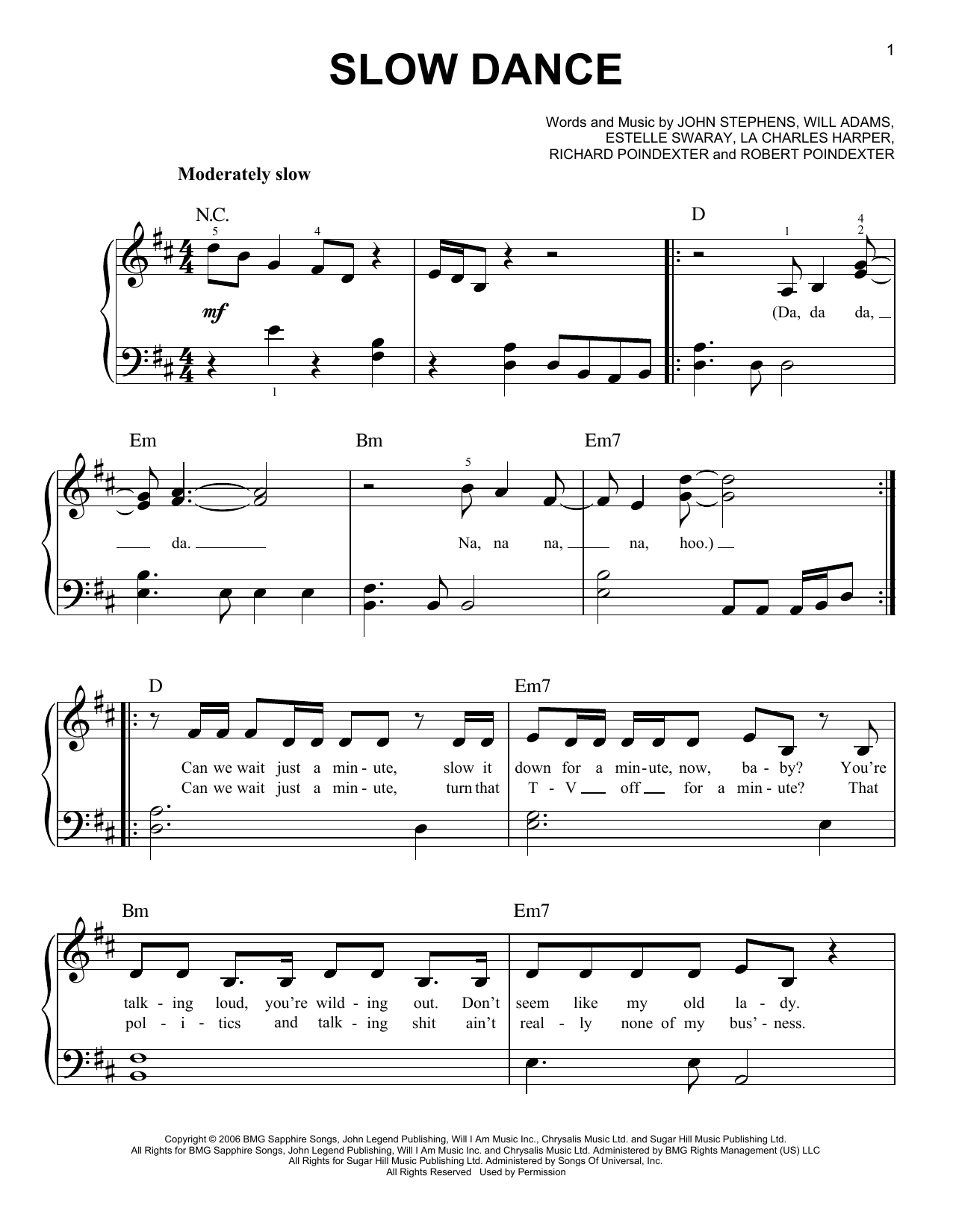Slow Dance Sheet Music Direct Slow Dance Sheet Music Direct