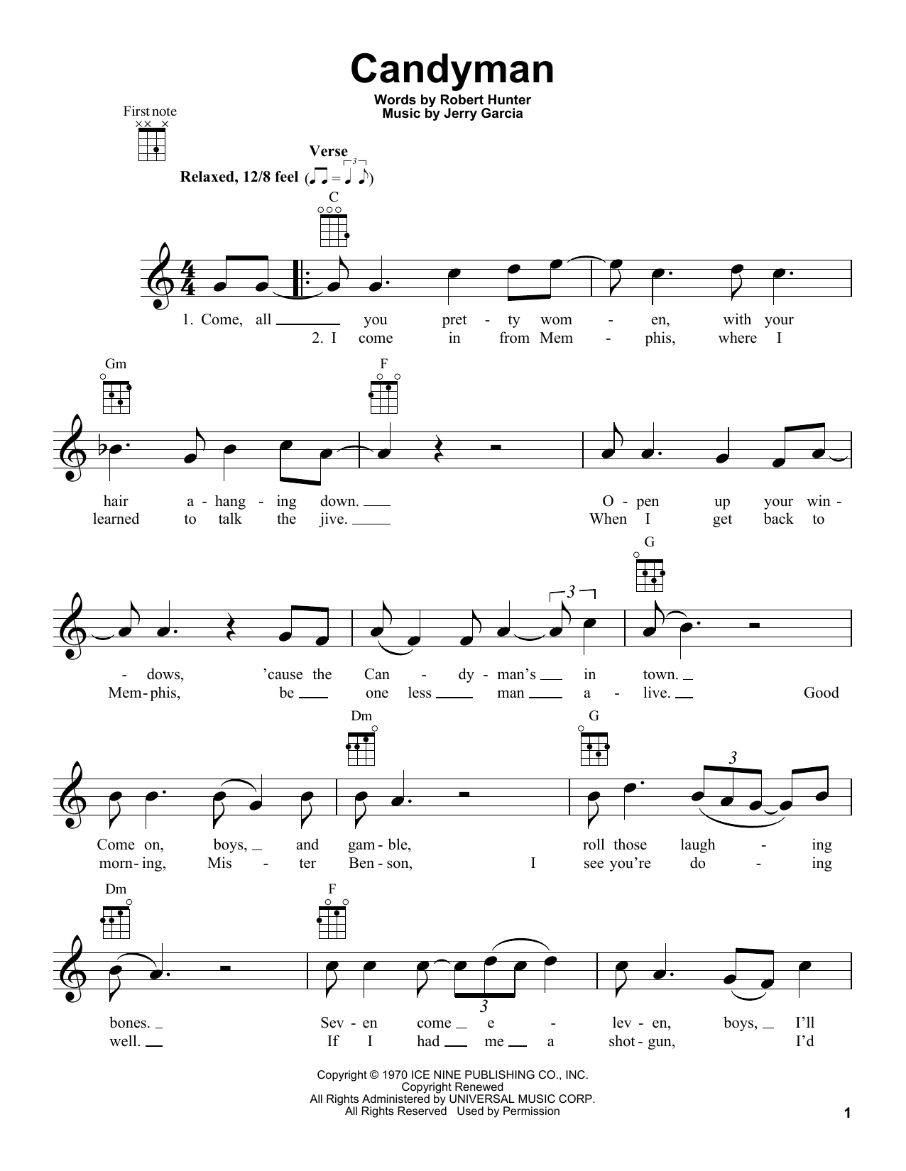 Candyman By Grateful Dead Ukulele Guitar Instructor