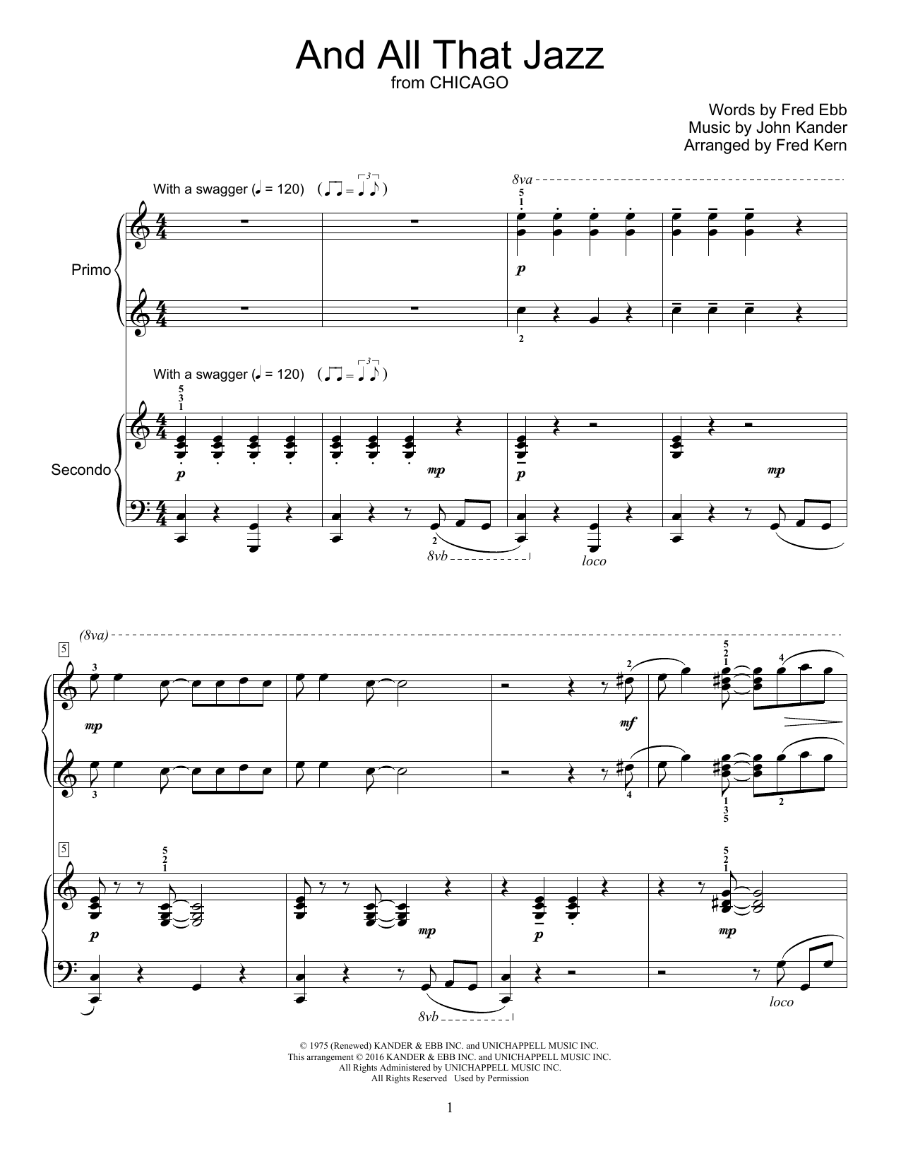 And All That Jazz Sheet Music Direct