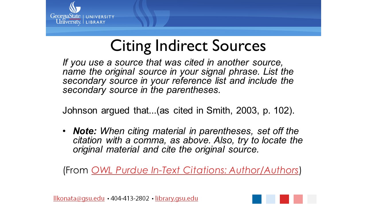 In Text Citations Citing While Writing Using APA GSU Library 