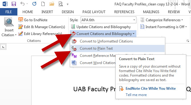 Convert To Plain Text EndNote Desktop Version Research Guides At University Of Alabama 