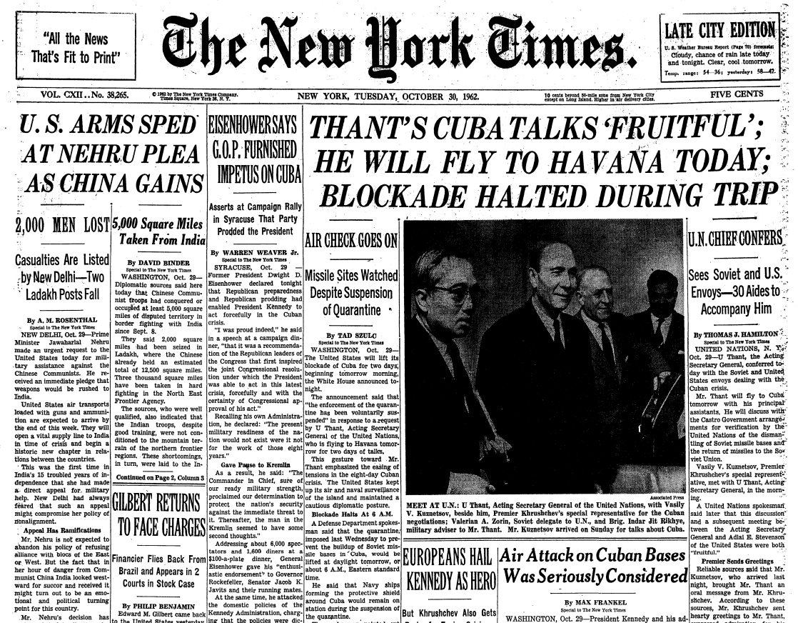 Databases Historical Newspapers Cuban Missile Crisis Research At