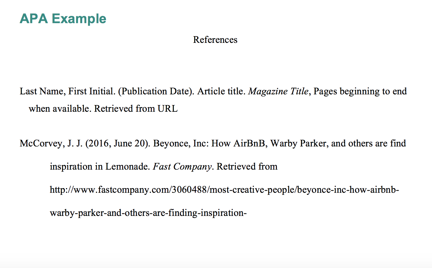 Explanation Example APA Article In An Online Magazine LibGuides At State College Of 