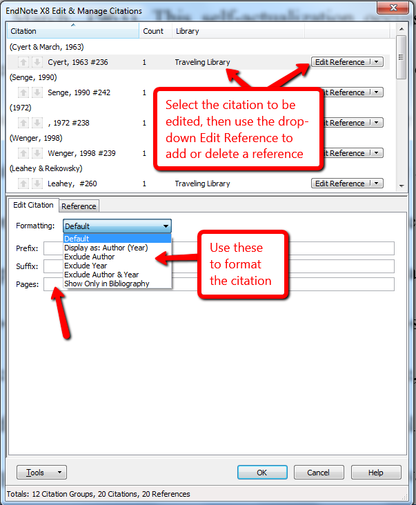 Using The EndNote Tools In Word EndNote Library Management 