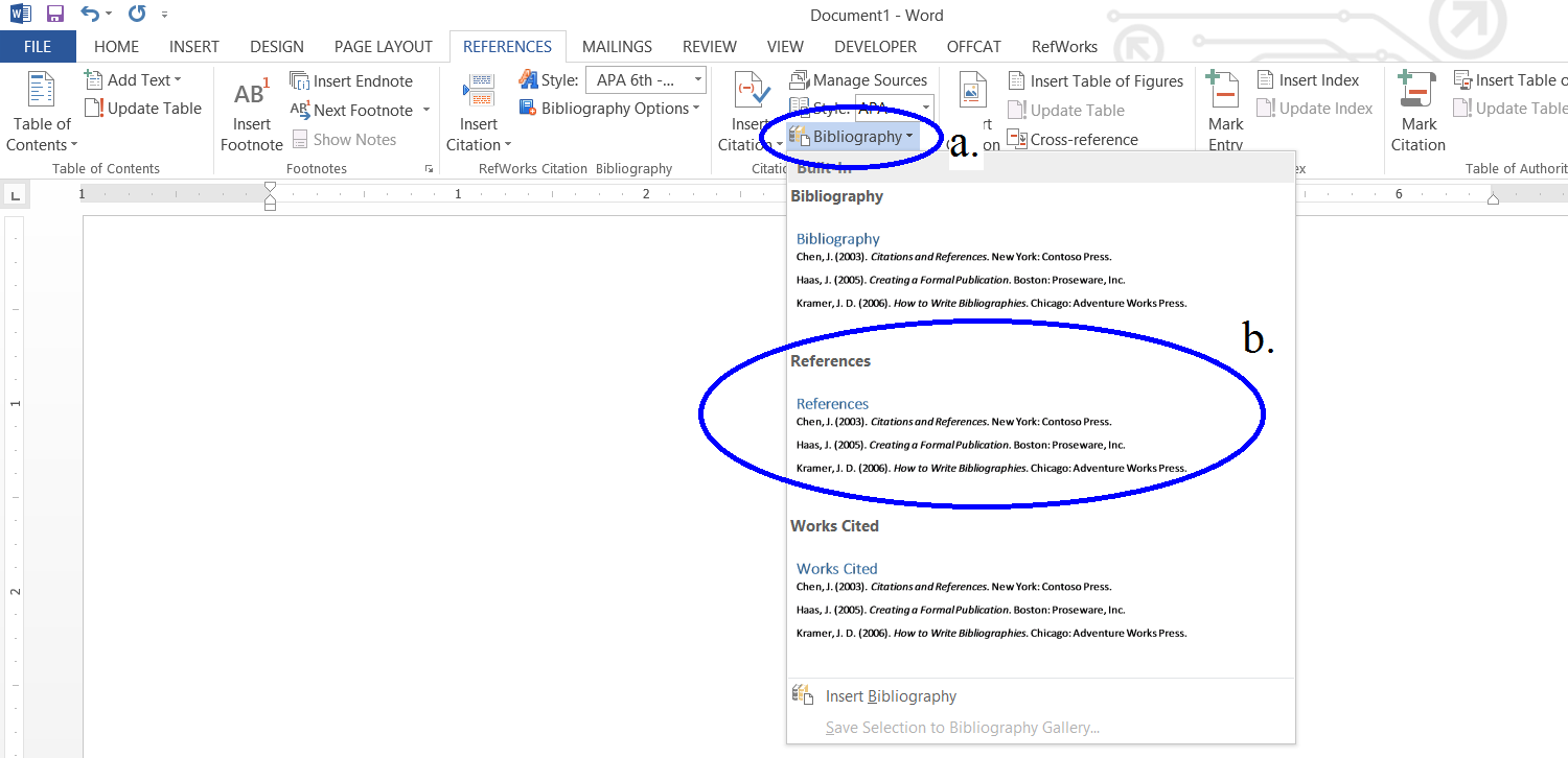 Creating A Reference List And In text Citations In Microsoft Word 