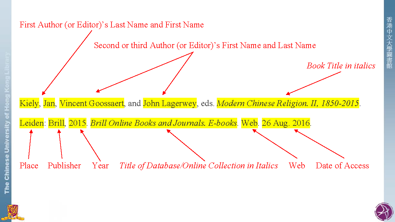 MLA Style Citation Styles LibGuides At The Chinese University Of 