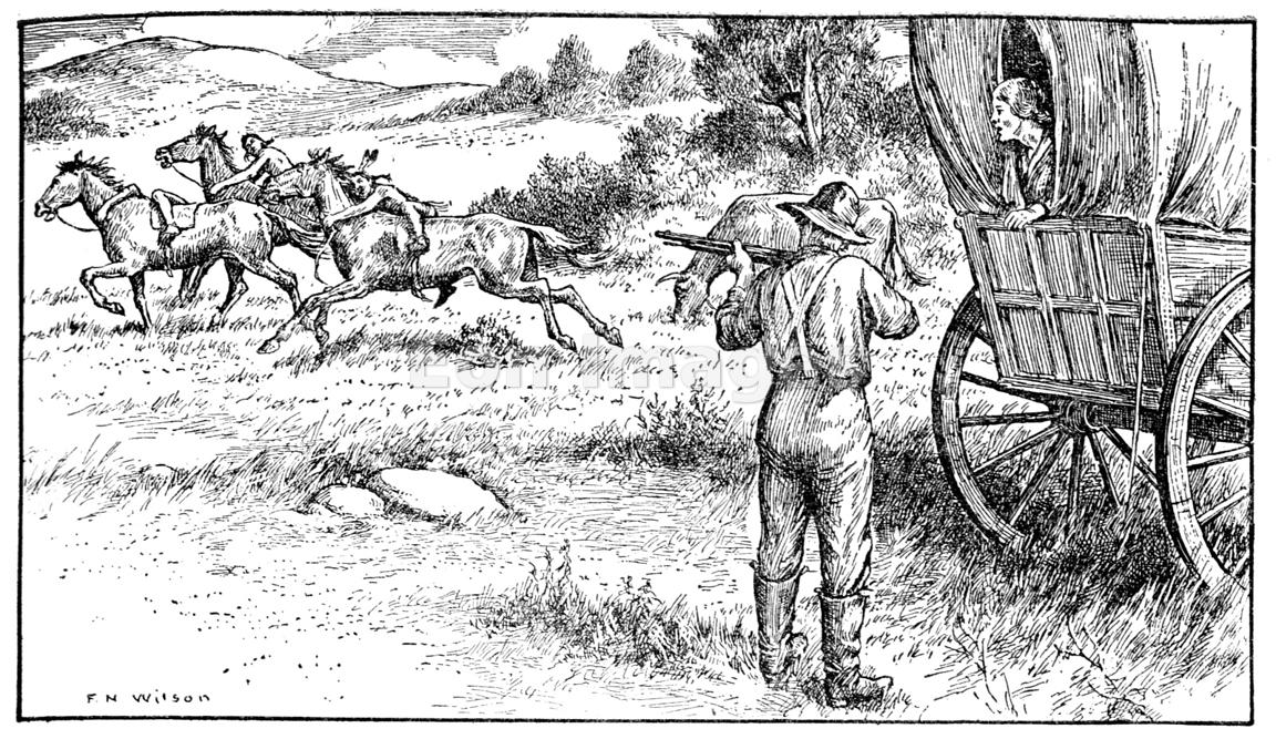 Eon Images | Oregon Trail pioneers encounter Native Americans