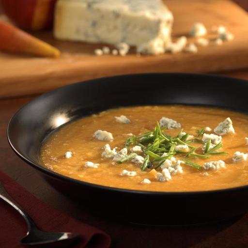 Modernmeal Roasted Pear-Butternut Soup with Crumbled Stilton