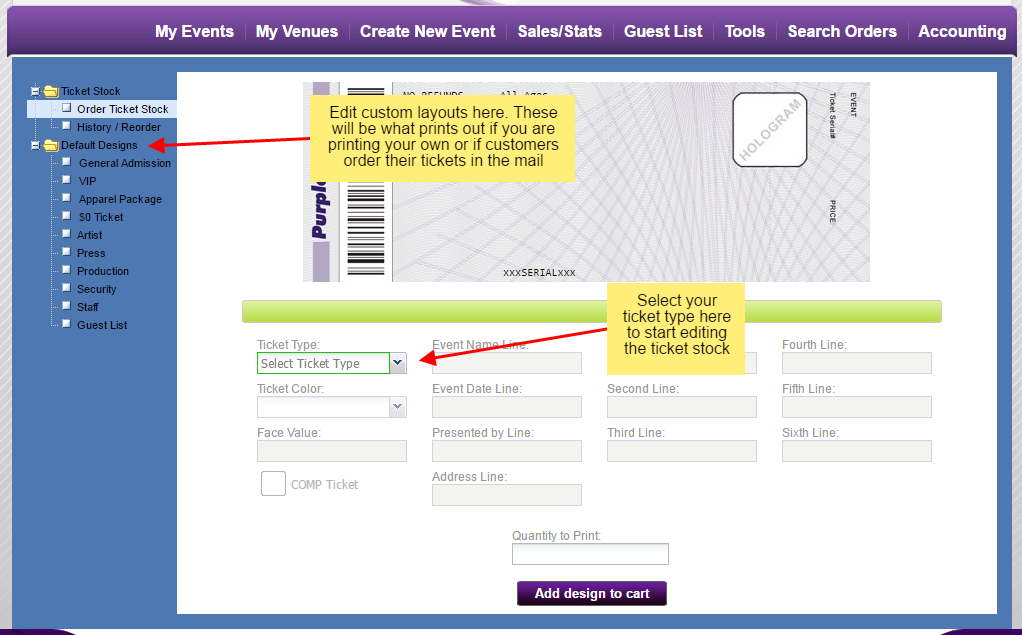 How Do I Order Ticket Stock For My Event Purplepass Support