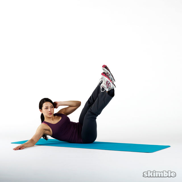 Right Oblique V Ups Exercise How to Workout Trainer By Skimble