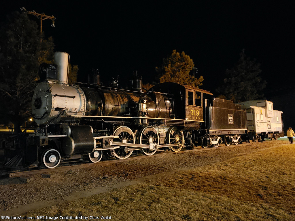 CBQ 719 Rests in a downtown park in Alliance, Nebraska