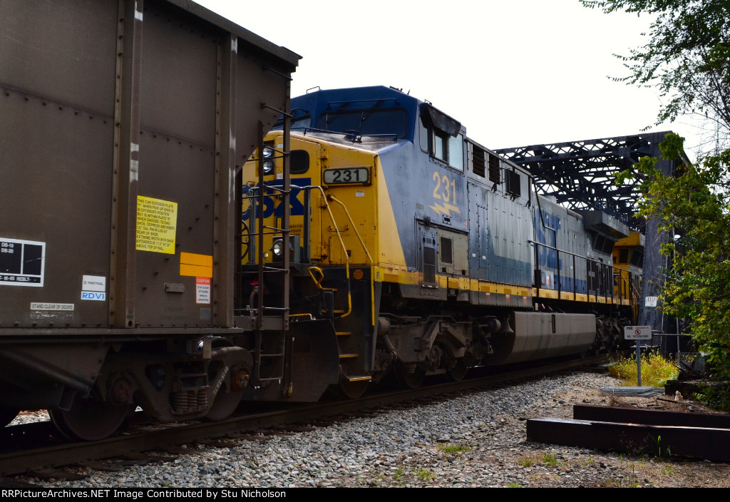 CSX coal train winds through downtown Columbus