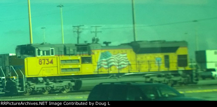 UP 8734 Waits at Proviso