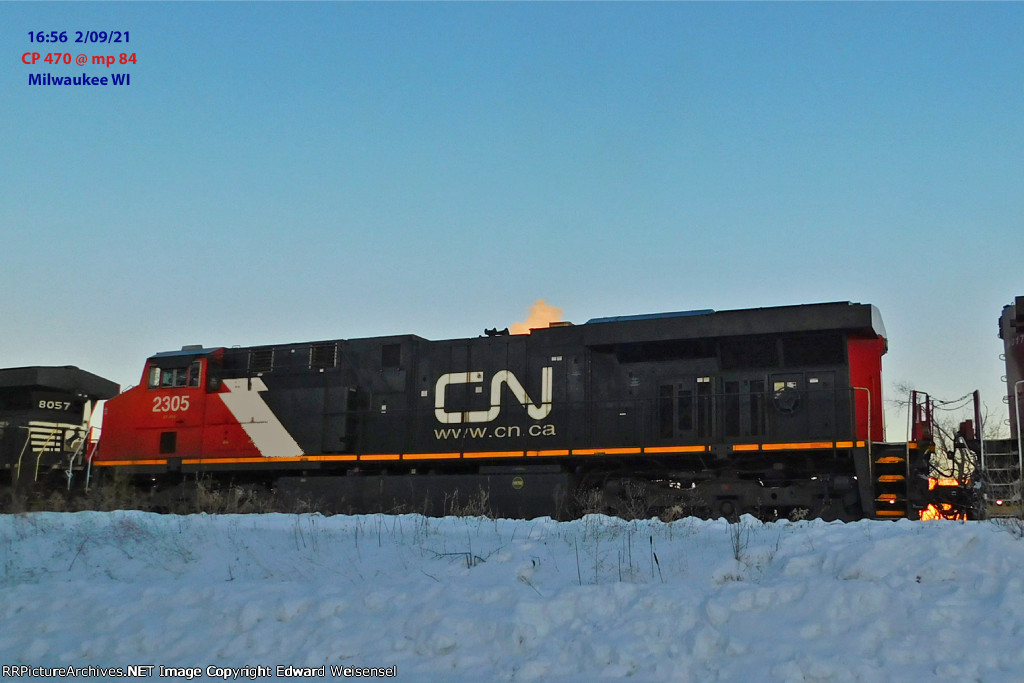 CP 8017 leads 470 out the Wash