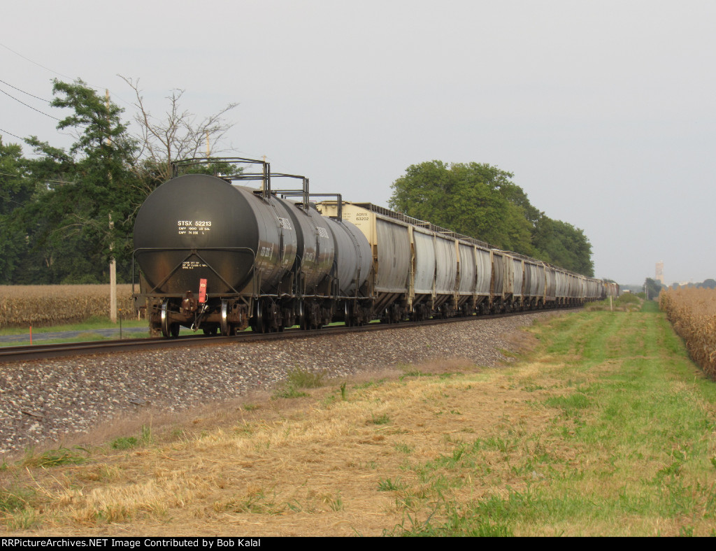 Evening on the East side of Sidney. NS 4149 & 9708 with Norfolk & Western Heritage Unit #8103 ...