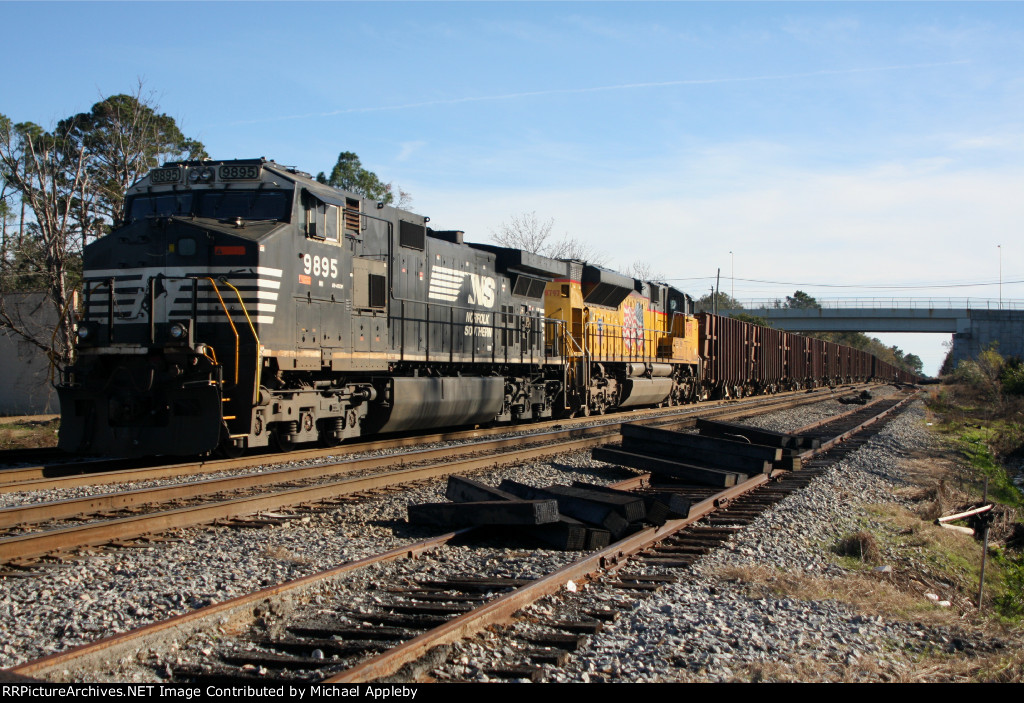NS ballast train tied down in Cordele.