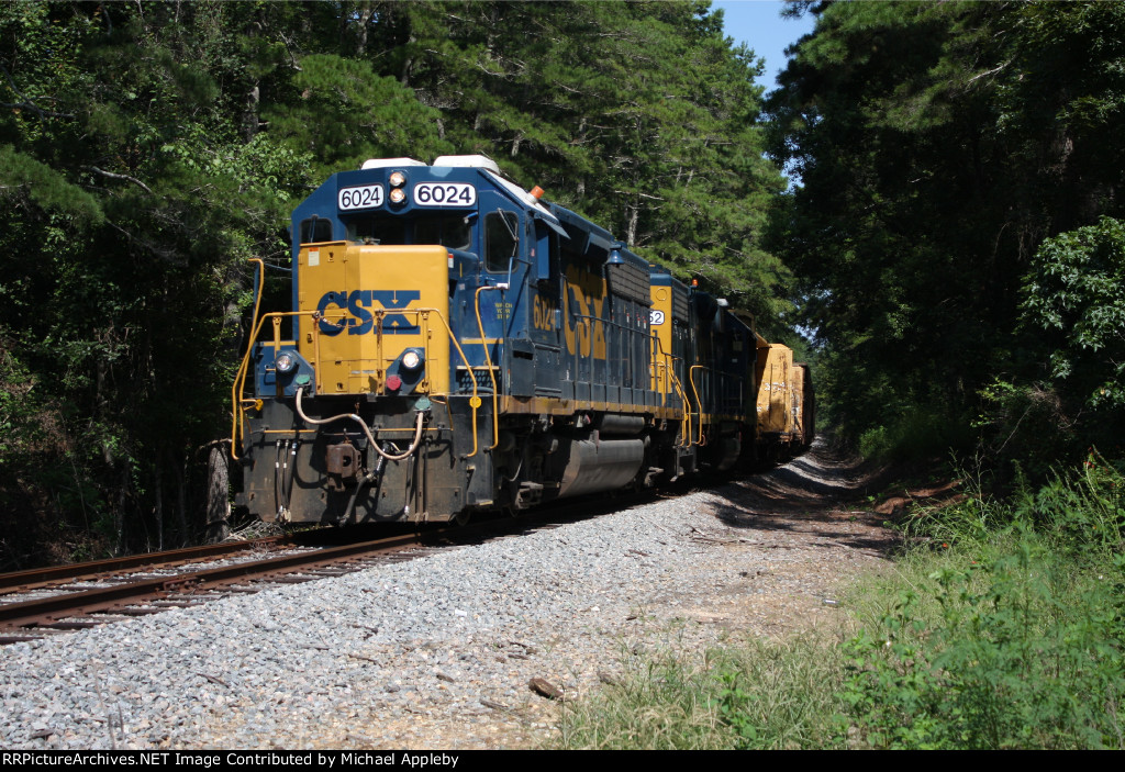 CSXT 6024 running south at 10 mph.
