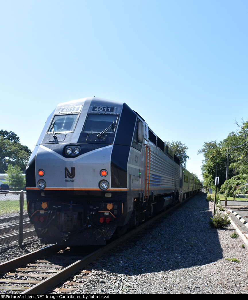 PL42 pushing Train # 4729 out of Spring Lake Station bound for Bay Head.