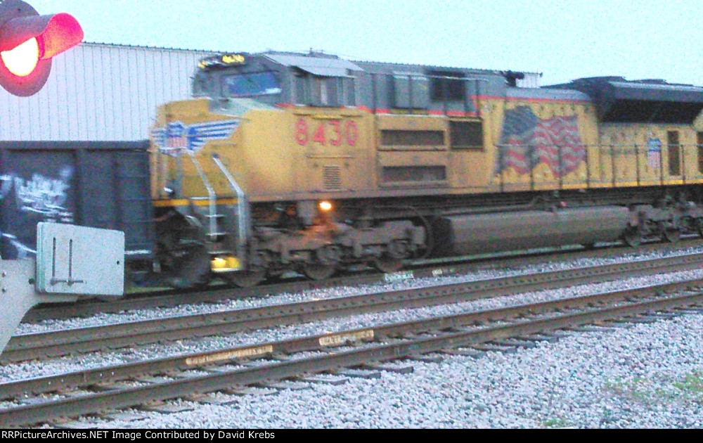 UP 8340 lead unit at Durant, OK.