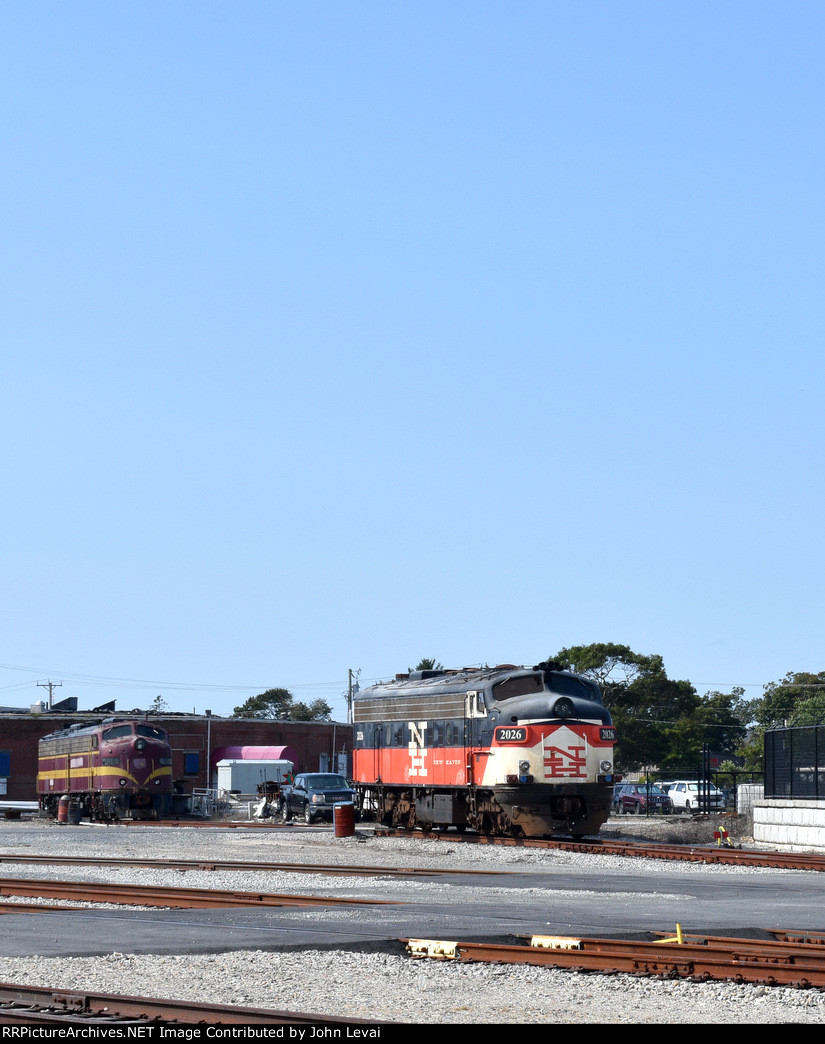 New Haven FL9 # 2026 sits idle in the Hyannis Yard