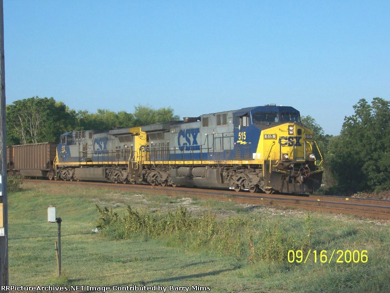 CSX 515 leads northbound coal train T108