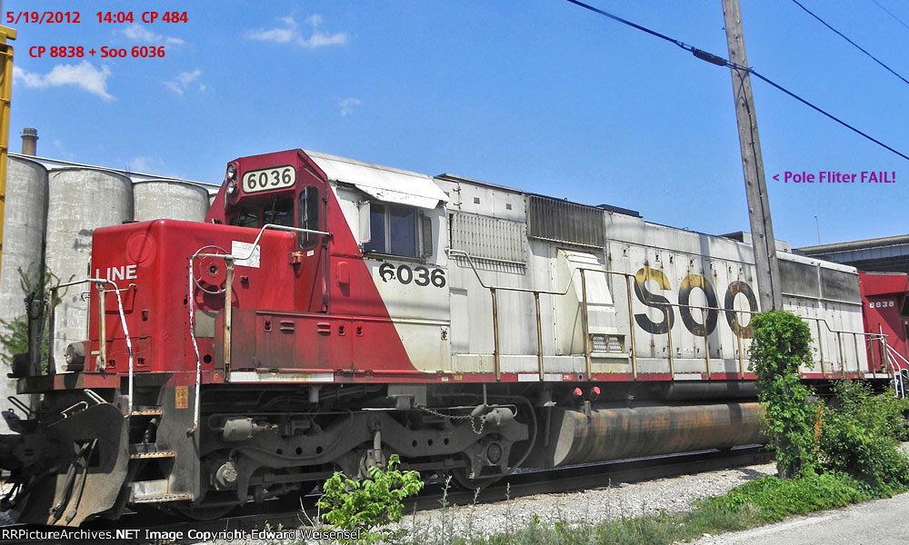SOO 6036 trails on 484