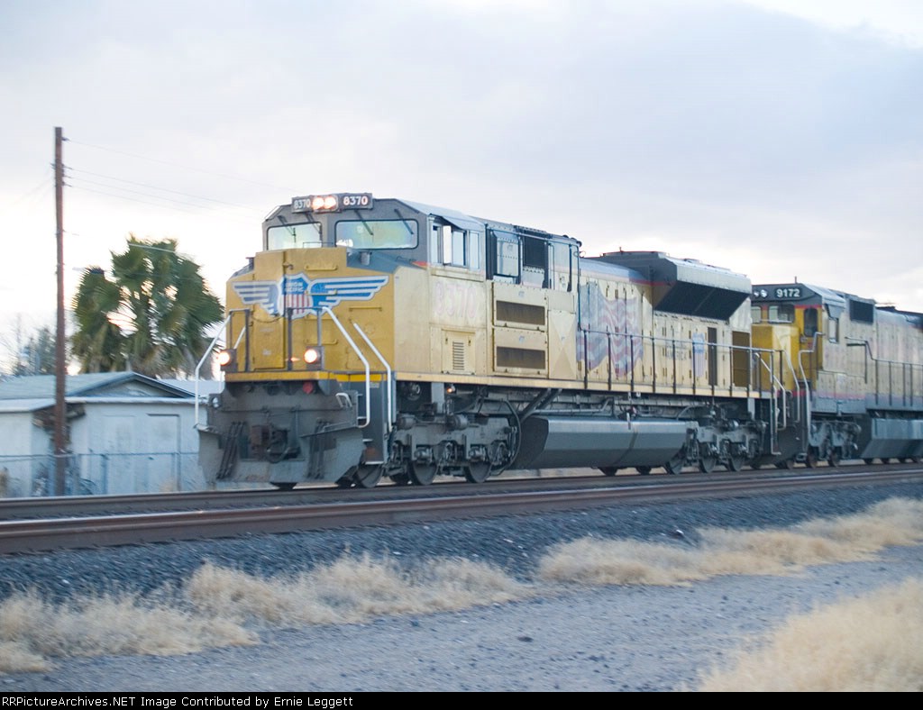 UP 8370 leads an EB intermodal at 4:41pm