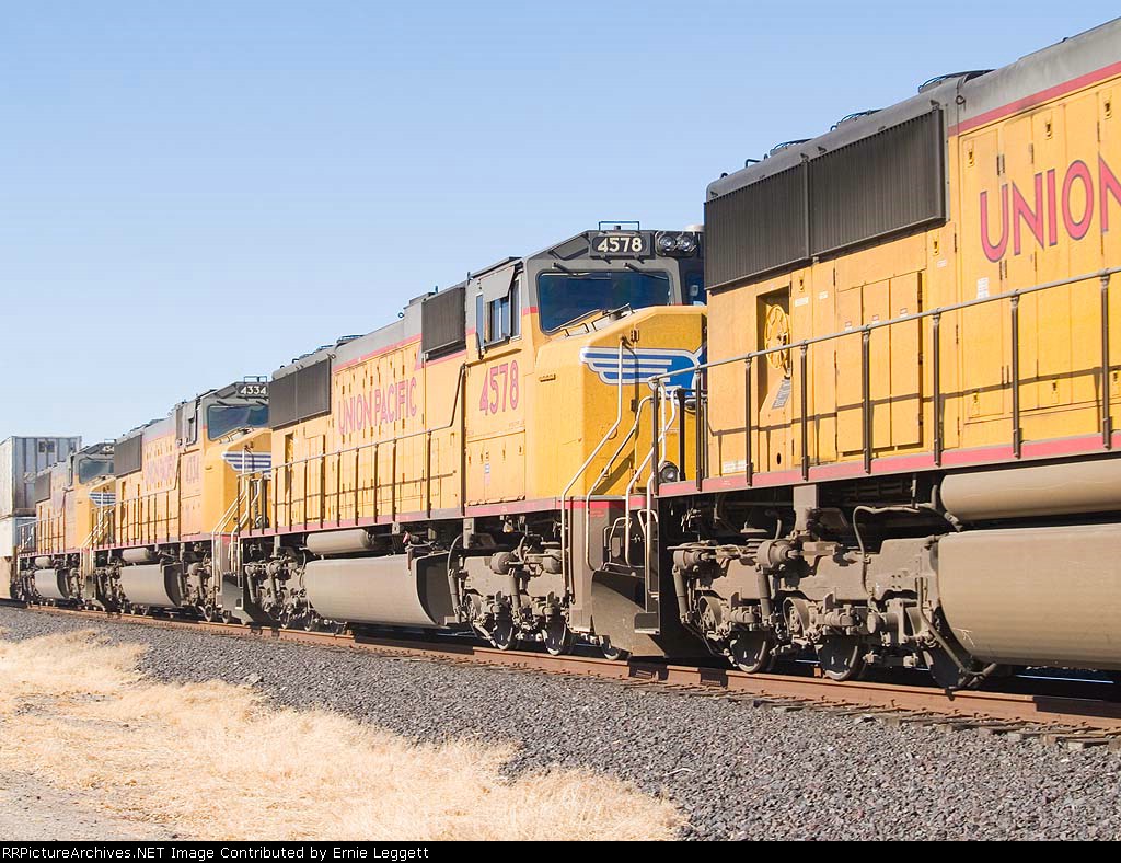 UP 4578 #2 power on EB doublestack at 2:23pm