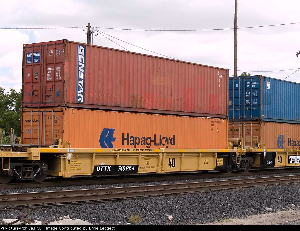 DTTX 749264 in an EB doublestack at 1:40pm