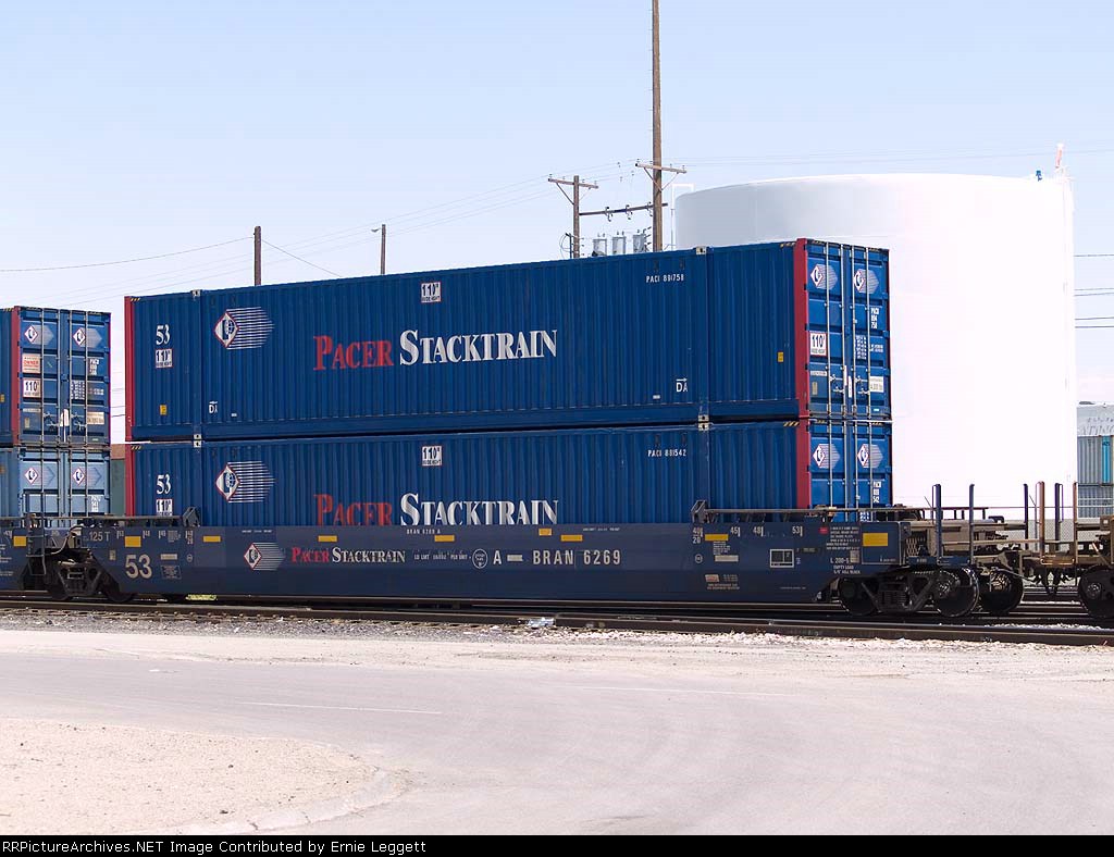 BRAN 6269 in a WB doublestack (KATLB - Atlanta - Long Beach) at 2:17pm