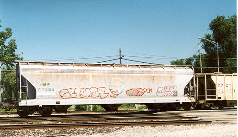 MP ACF 3-bay covered hopper. ex-C&EI