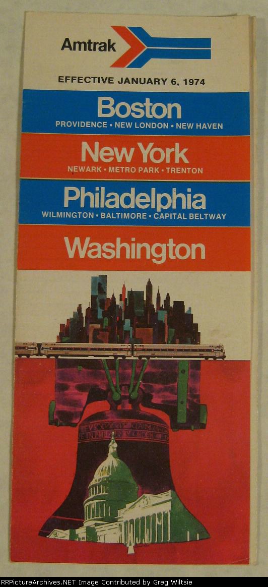 Amtrak Boston-New York-Philadelphia-Washington Timetable