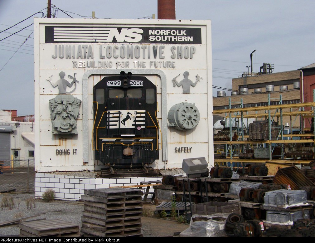 Norfolk Southern Juniata Shops sign