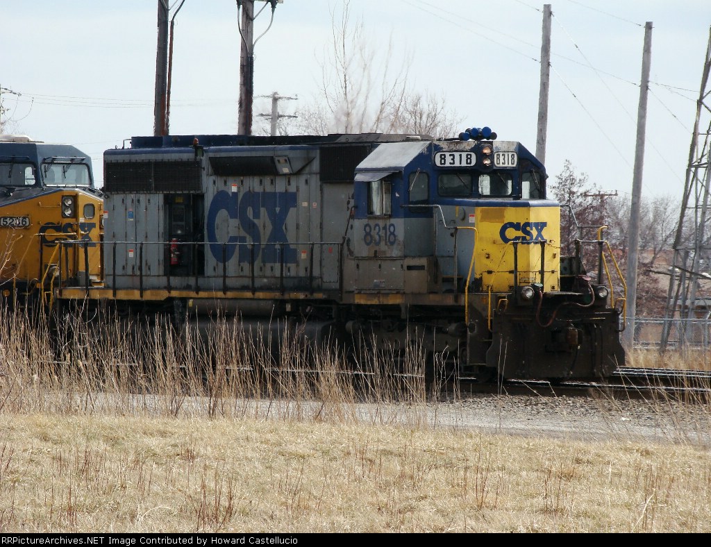 CSX #8318 SD40 Still trudging forth @ Hayford Int on the BRC