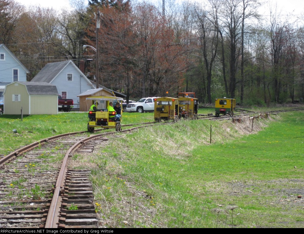 The cars are backing into the yard by the Kane station